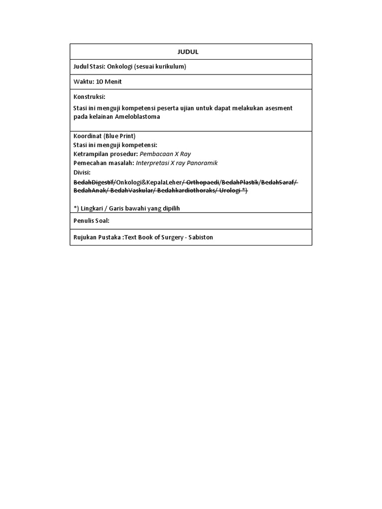 Bedah Onko - Soal Osca Juni 2018 | PDF