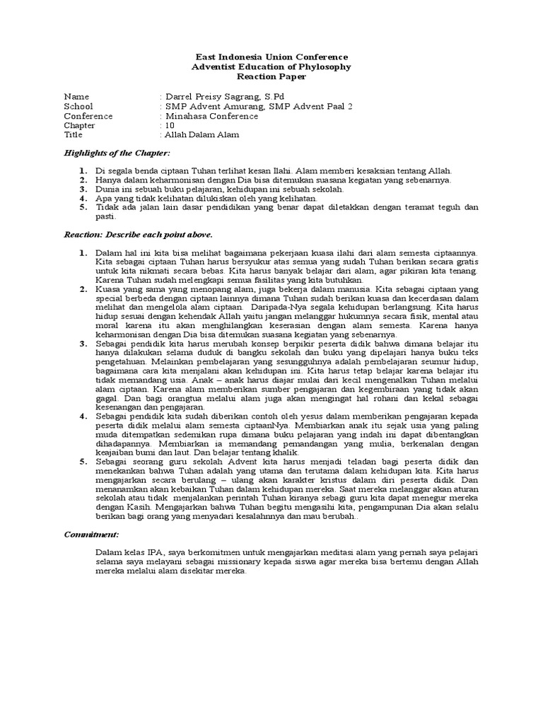 Chapter 10 "Allah Dalam Alam" | PDF