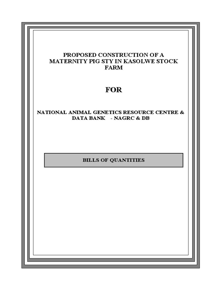 Proposed Maternity PIG Sty in Kasolwe Stock Farm, Aswa | PDF ...