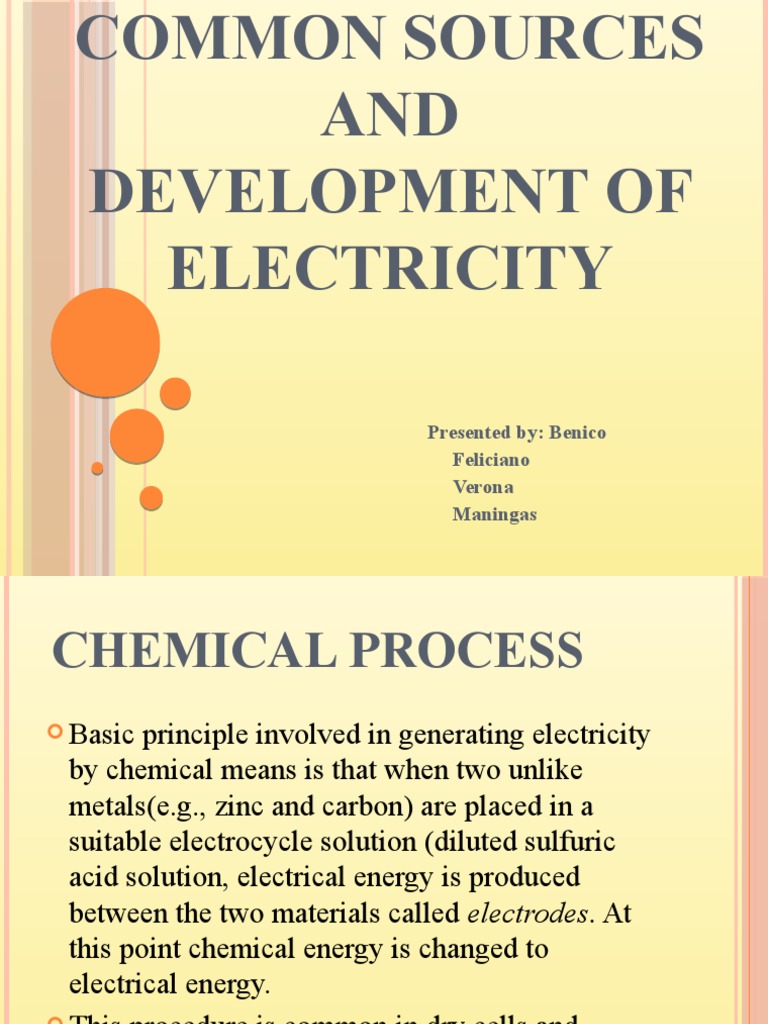 Common Sources of Electricity Explained | PDF | Home & Garden ...