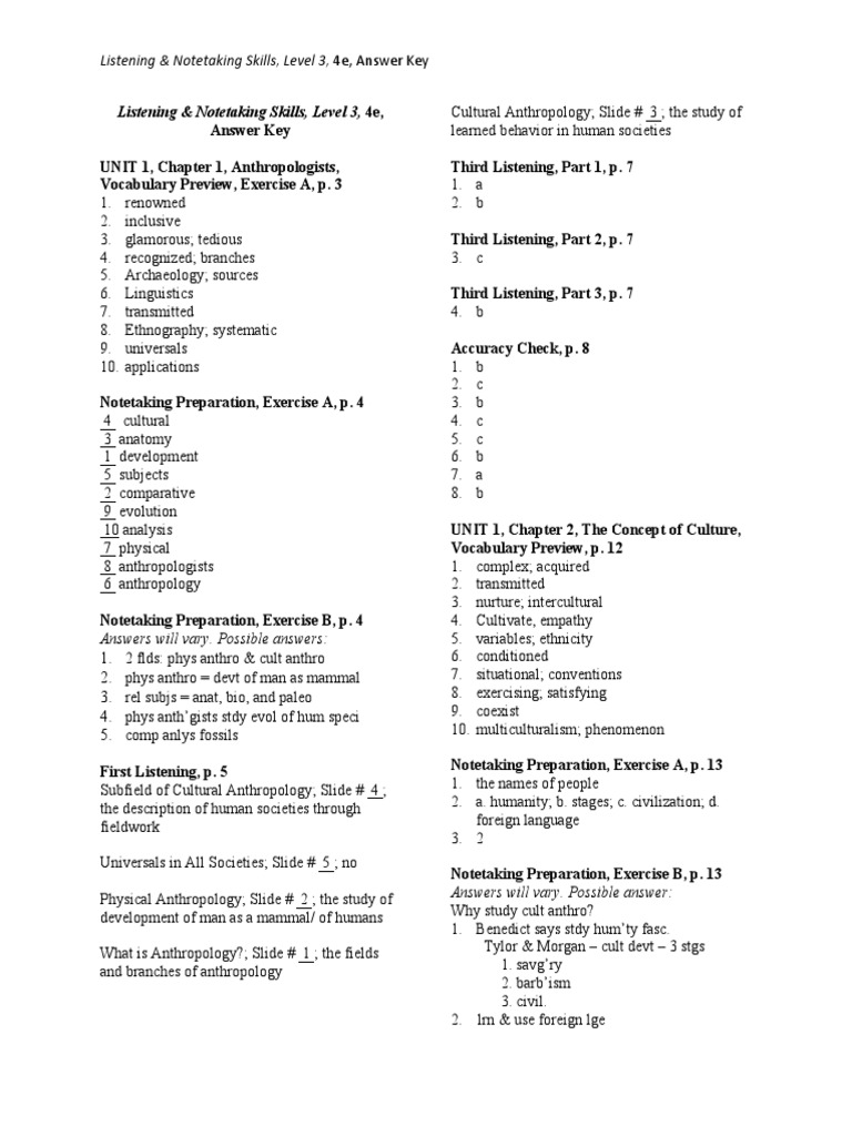 Level 3 Listening & Notetaking Answer Key | PDF | Genetic Engineering ...
