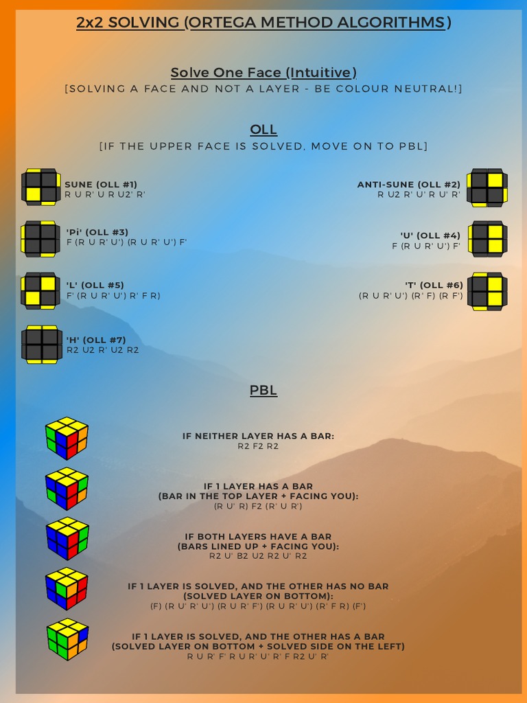 Ortega Cheat Sheet 2x2 | PDF