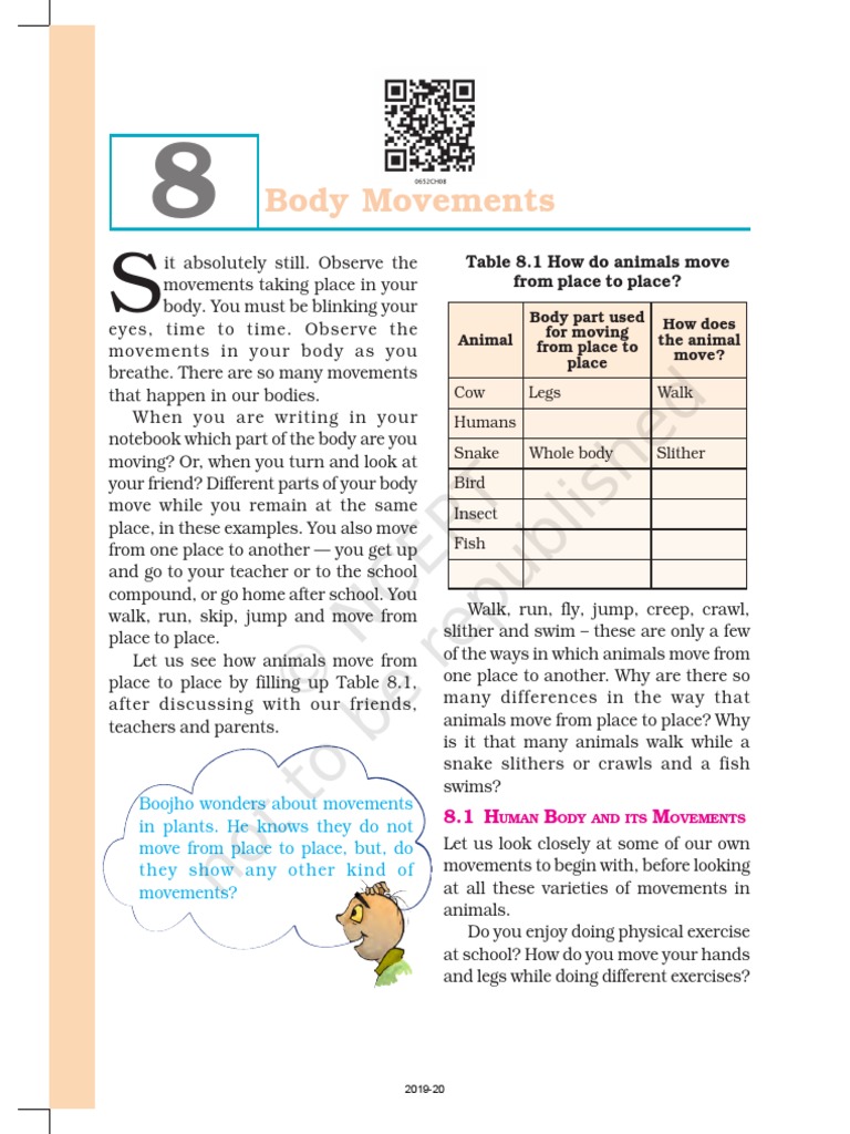 Cbse Class 6 Ncert Books Science Chapter 8 Body Movements | PDF ...