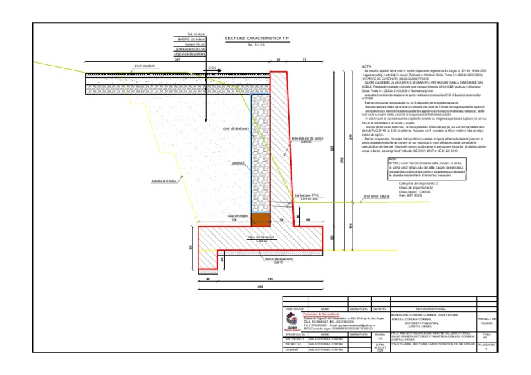 Sectiune Caracteristica Zid de Sprijin | PDF