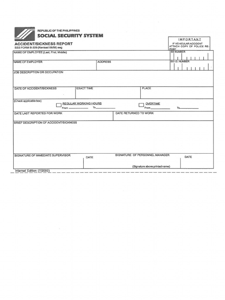Template of SSS ECC Form and SN Form | PDF