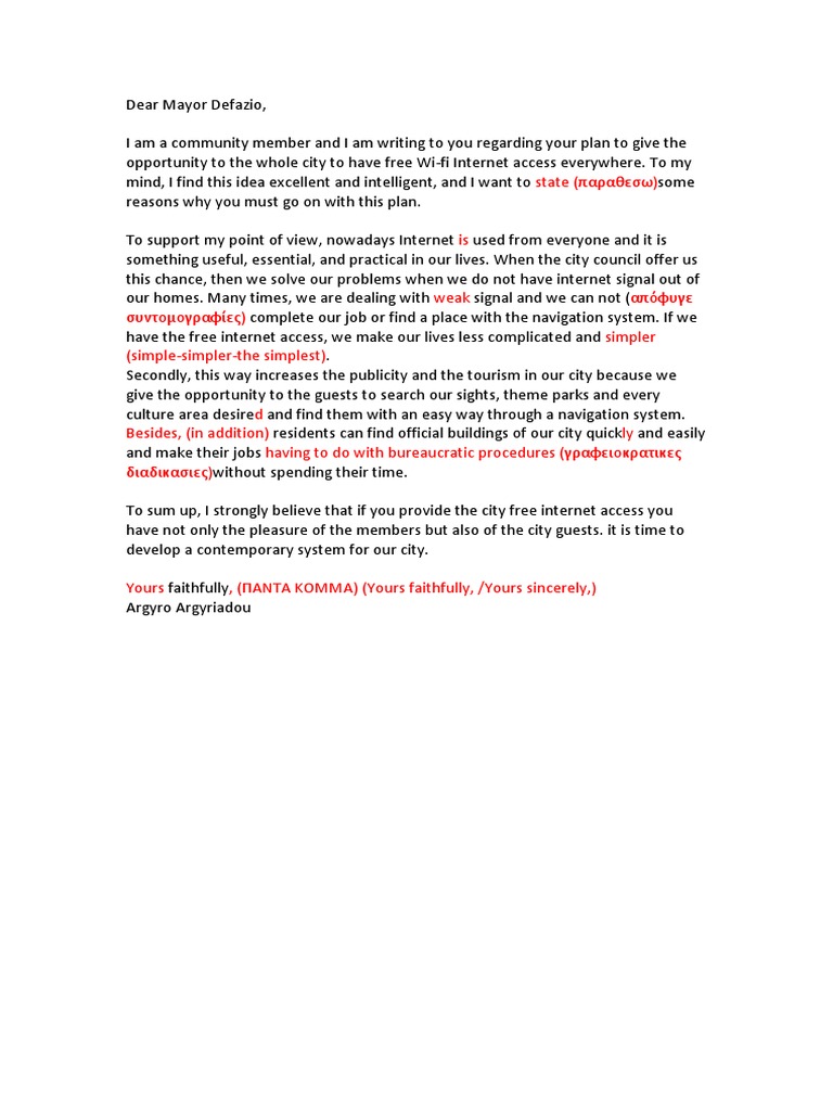 Dear Mayor Defazio | PDF