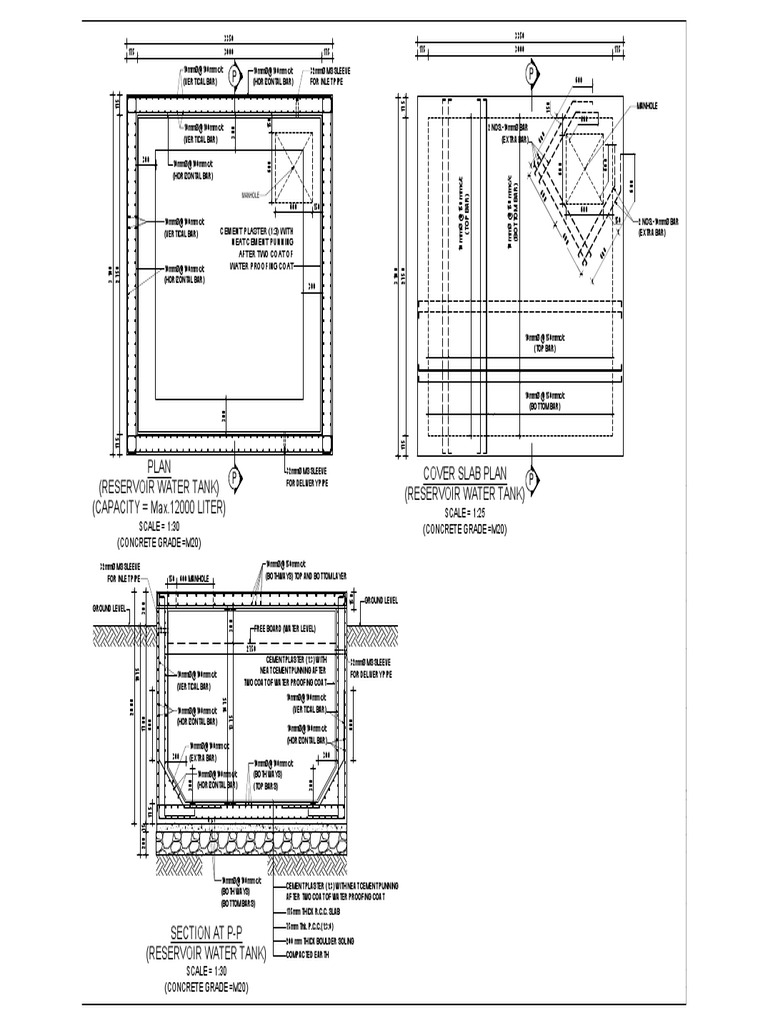 Reservoir Water Tank Design Details | PDF | Horticulture And Gardening ...