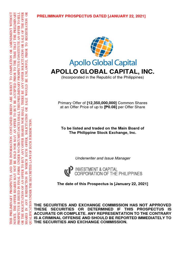 APL Follow On Offering Prospectus 20210121 V 3 | PDF | Stocks | Dividend