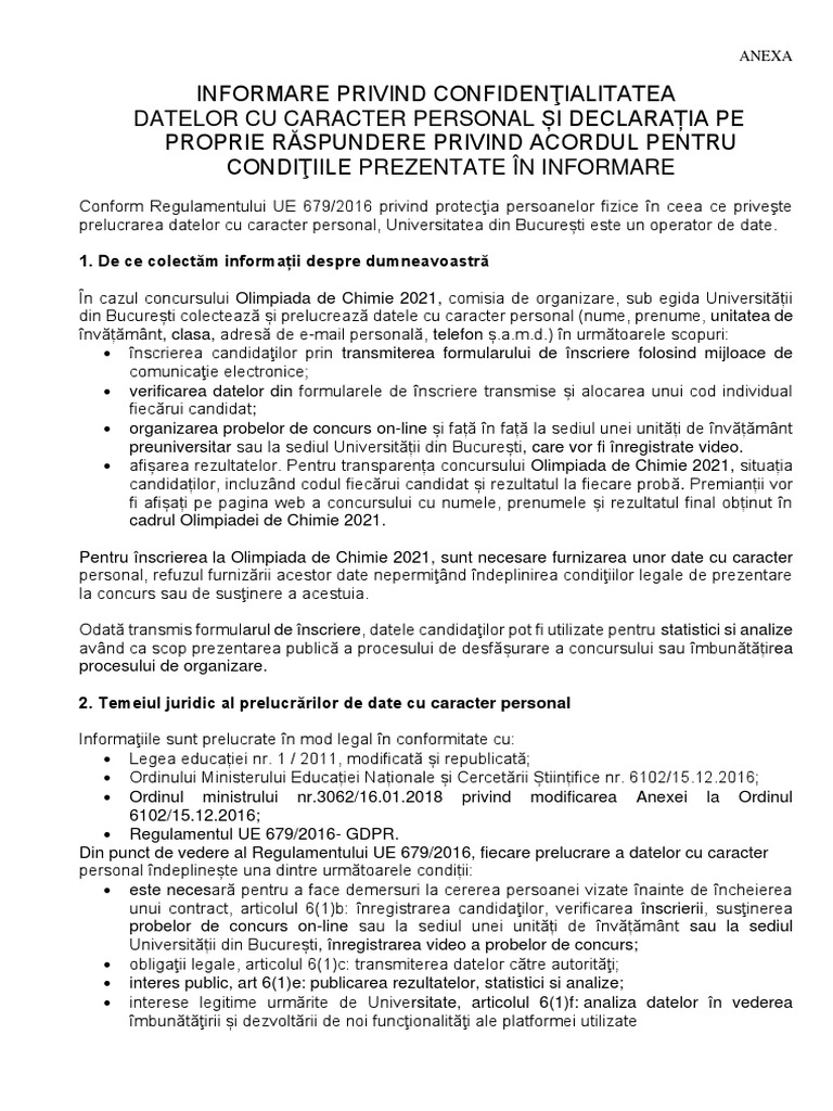 Declaratie GDPR | PDF