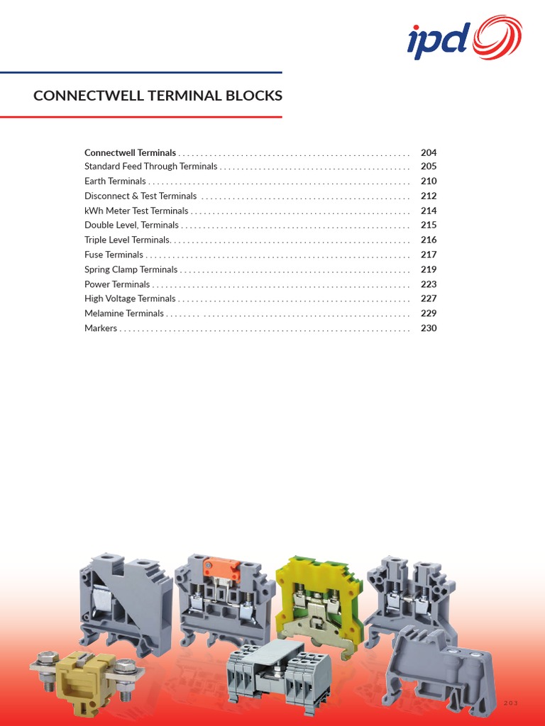 Connectwell Terminal Blocks | PDF | Electronics | Electricity