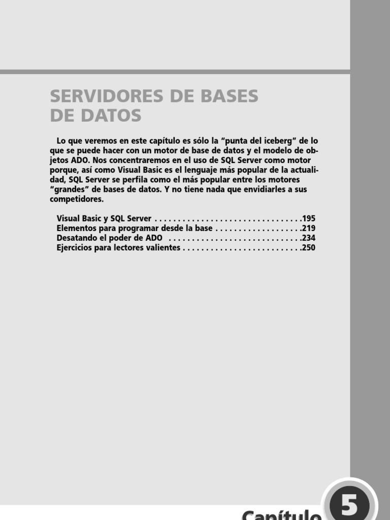 Visual Basic 6 y SQL Server Curso de Base de Datos | PDF | Servidor SQL de Microsoft | Servidor ...