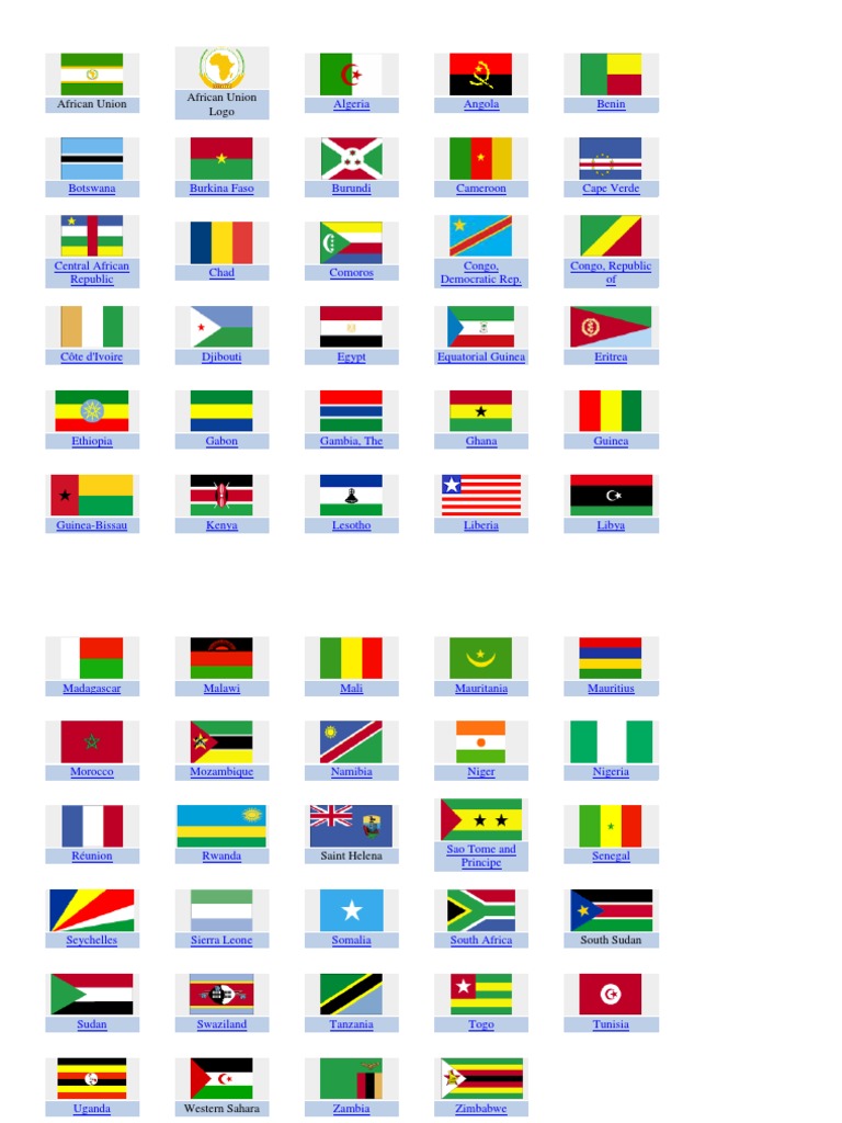 African Flags With Names