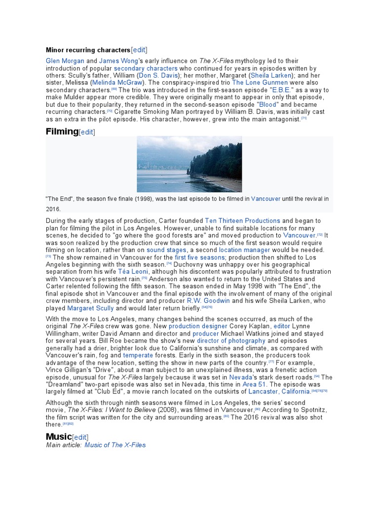 Minor Recurring Characters | PDF | The X Files | American Horror ...