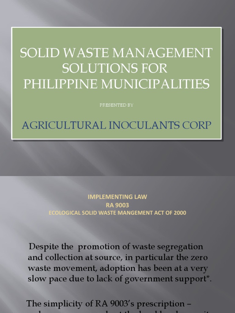 Waste Management Solutions in Philippines | PDF | Waste Management ...