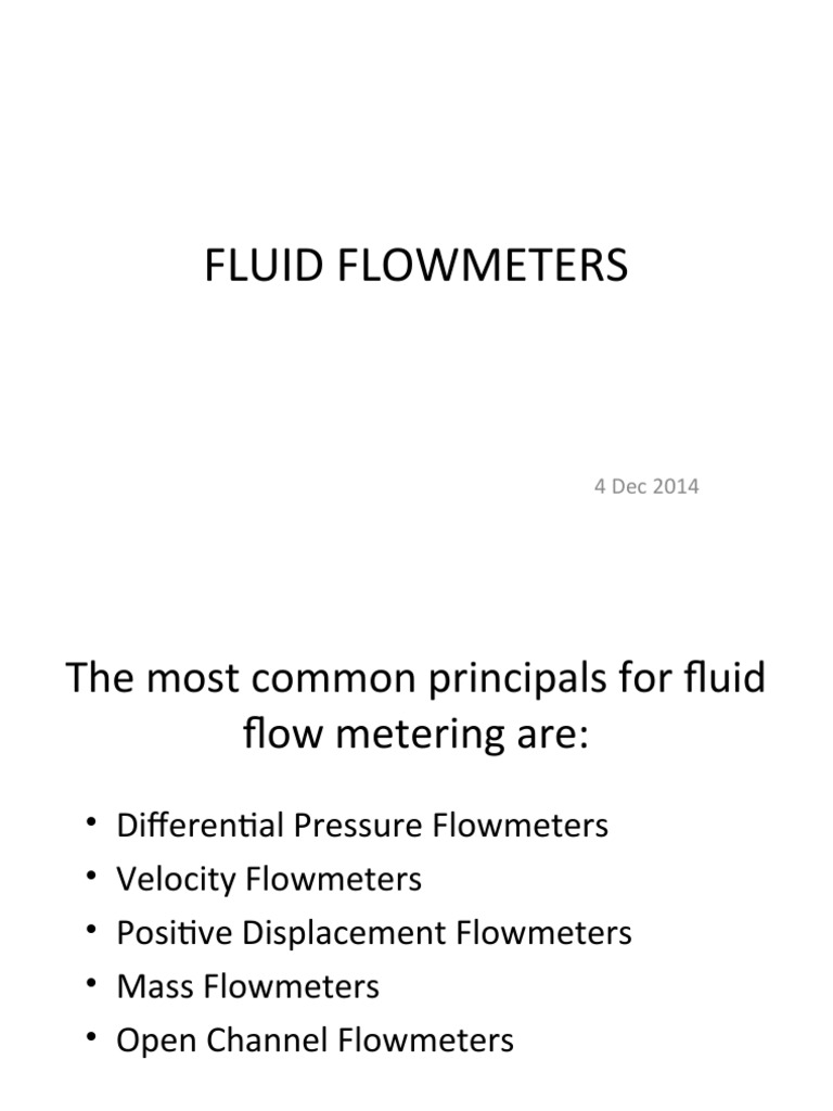 Types of Fluid Flowmeters Explained | PDF