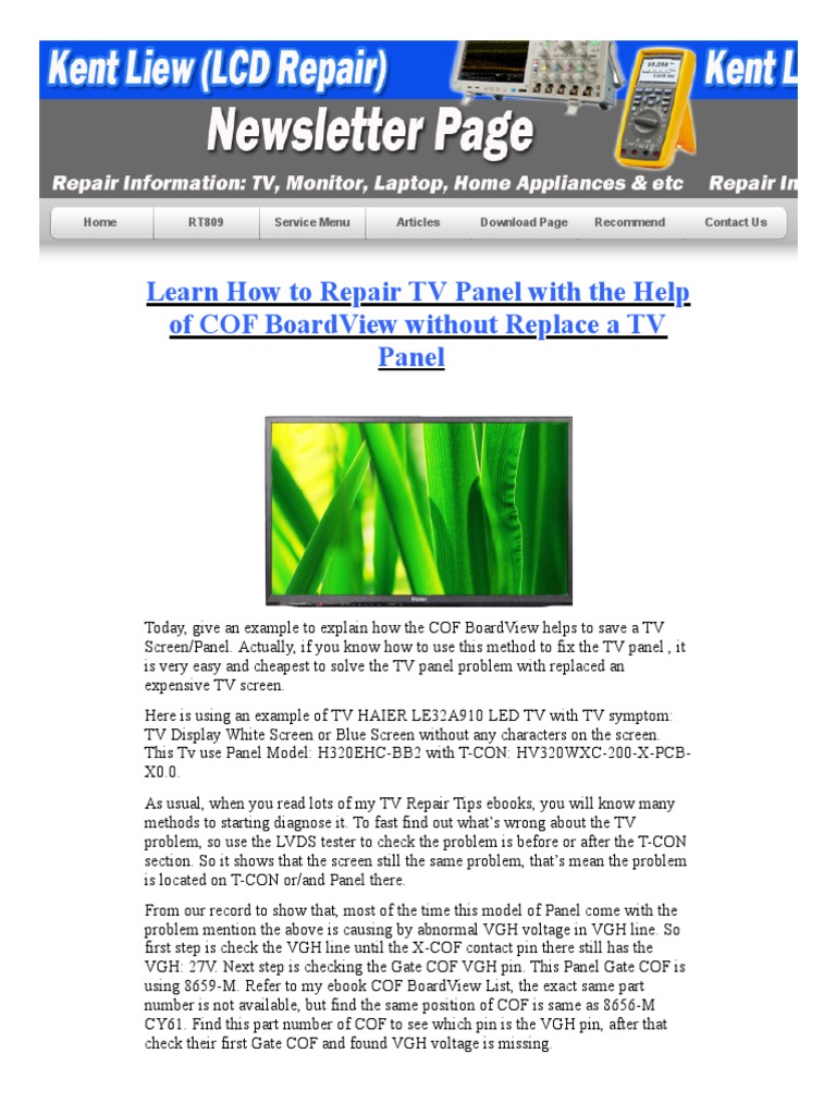 TV Panel Repair with COF BoardView | PDF | Computer Engineering ...