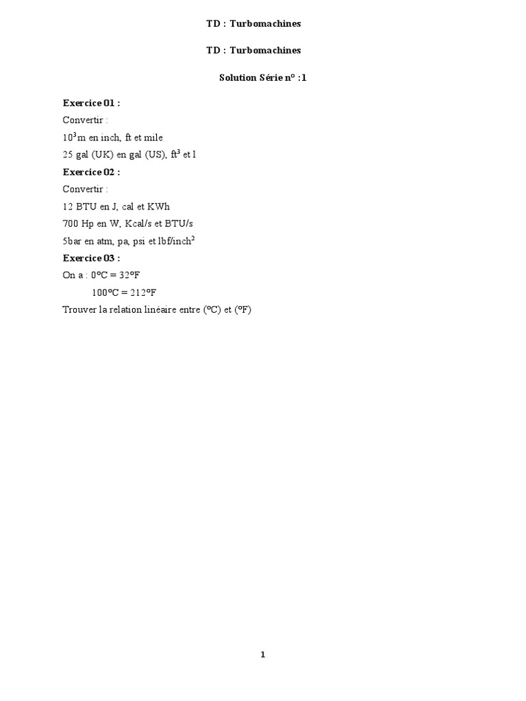 TD 1 & 2 Turbo Machines | PDF | Pompe | Piston