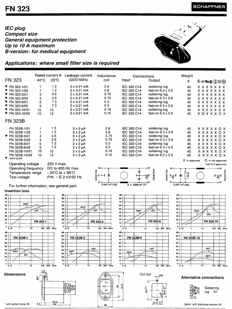 Schaffner FN323 3 - 05 Datasheet | PDF