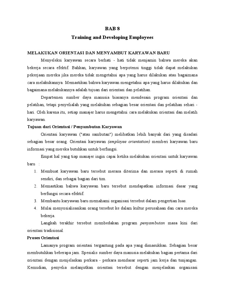 MSDM Bab 8 Bag 1 | PDF | Bisnis | Pengembangan Diri