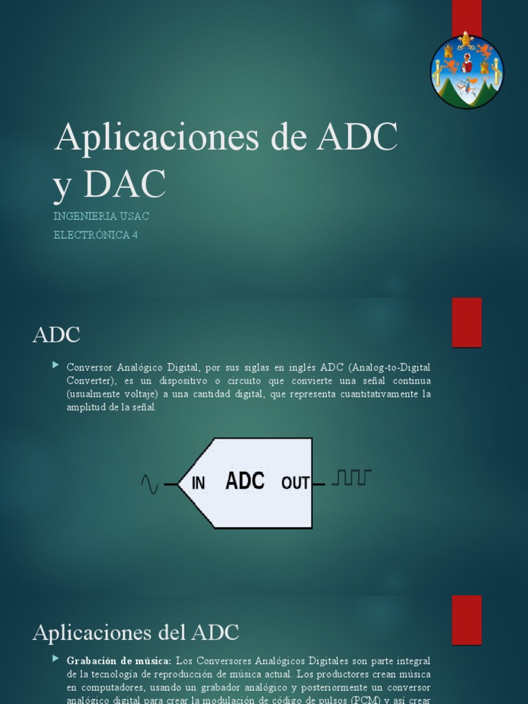 Aplicaciones de ADC y DAC | PDF | Señal analoga | Conversor analógico a digital