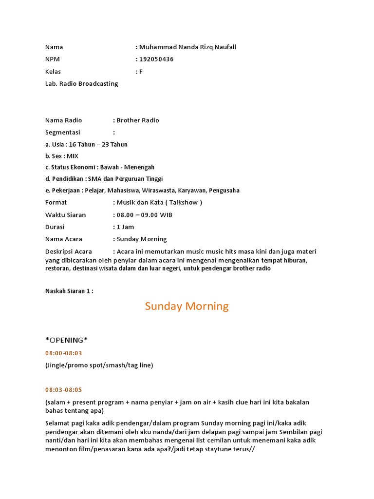 Naskah Siaran | PDF