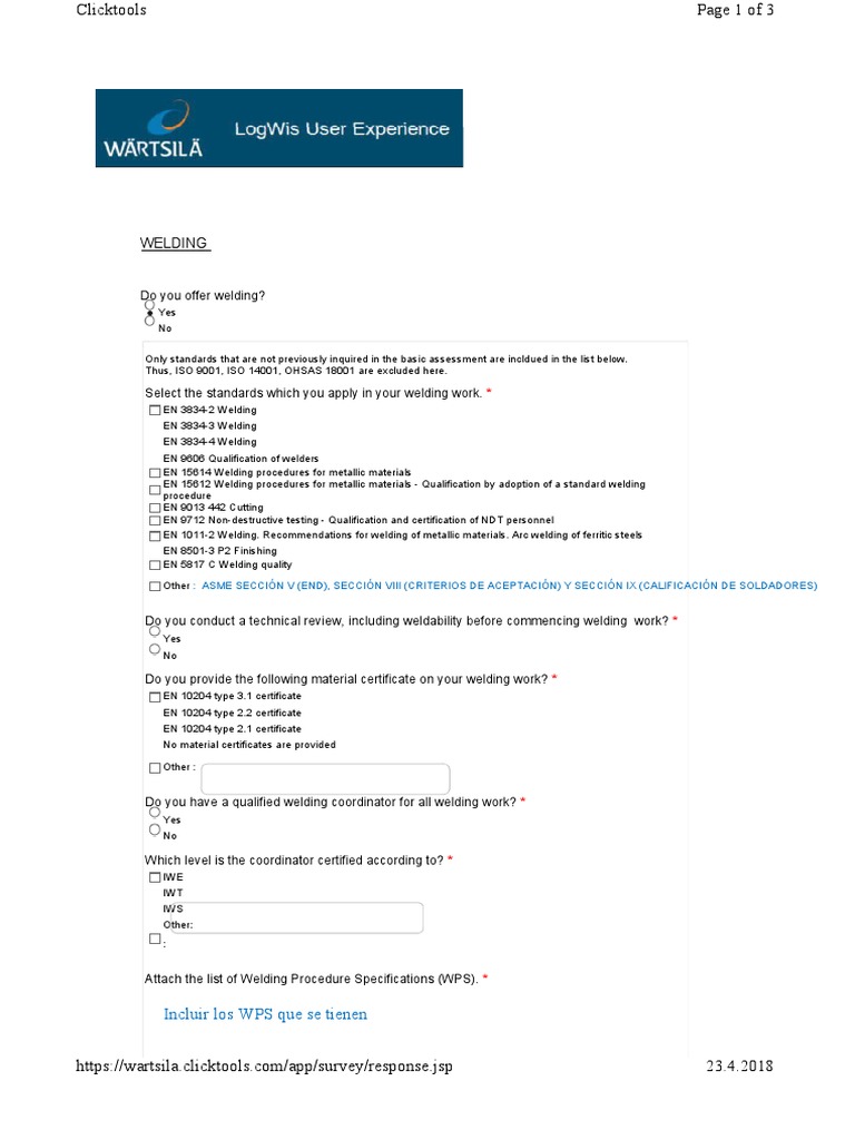 Welding Questionnaire | PDF | Nondestructive Testing | Welding