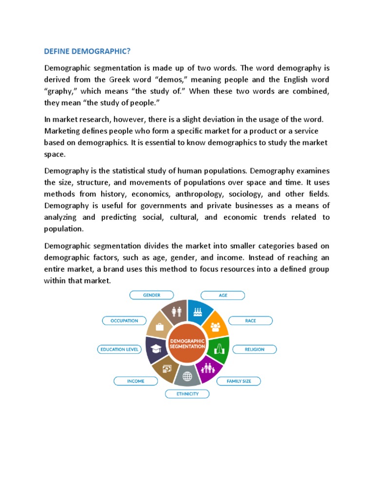 Define Demographic | PDF | Market Segmentation | Demography