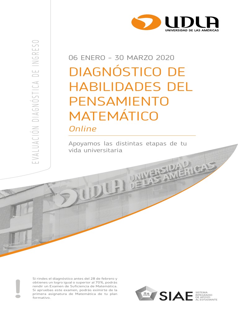 Diagnostico de Habilidades Del Pensamiento Matematico 2020 | PDF ...