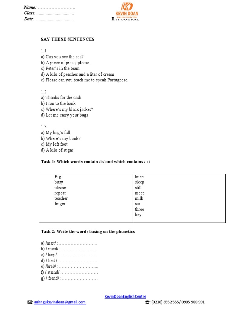 IPA Worksheets | PDF | English Language | Linguistics