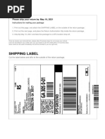 H&M Return Form | PDF