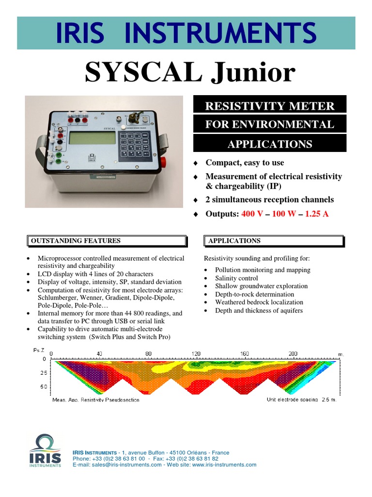 SYSCAL Junior: Iris Instruments | PDF | Electrical Engineering ...