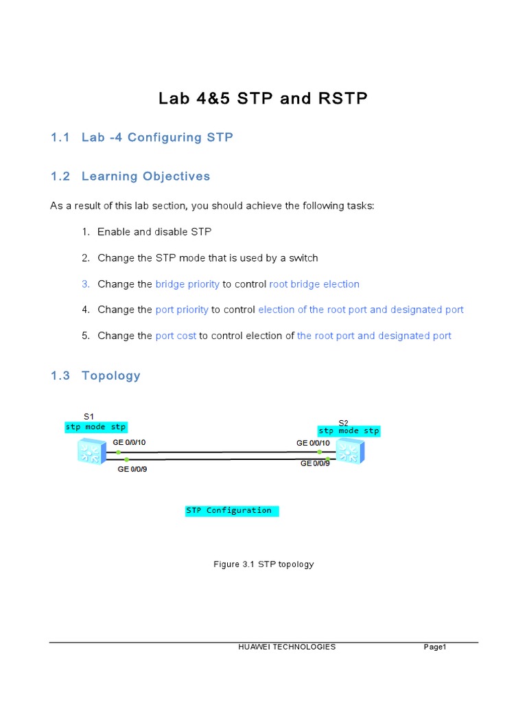 Lab5&6RLE STP-RSTP | PDF | Network Switch | Computer Network