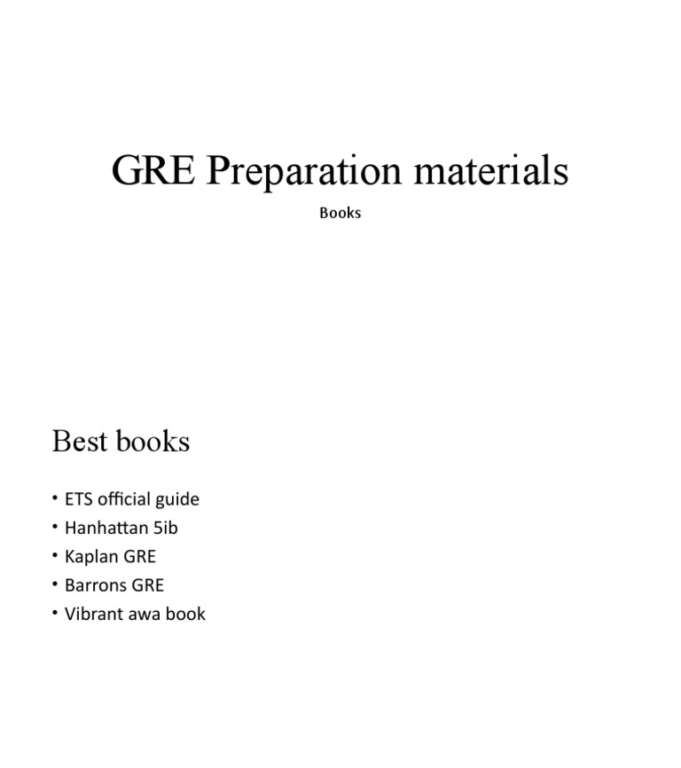 GRE Preparation Materials: Books | PDF