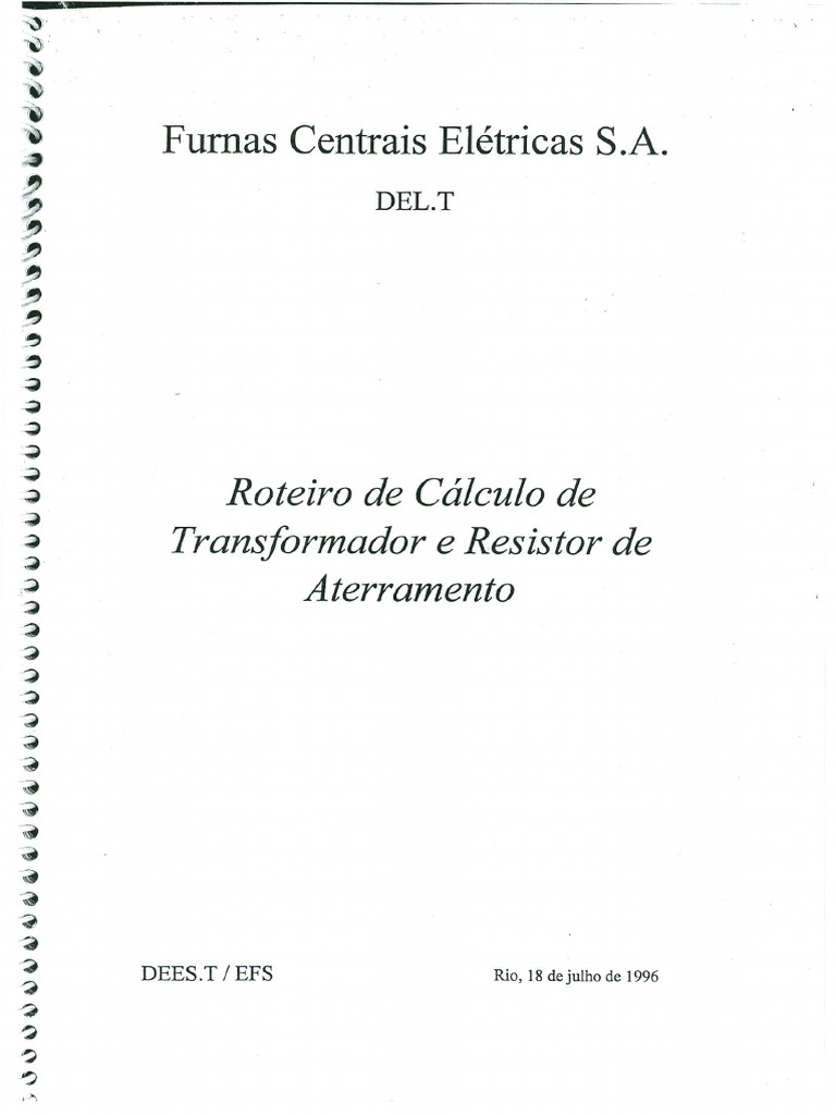 Calculo Resistor e Trafo de Aterramento | PDF