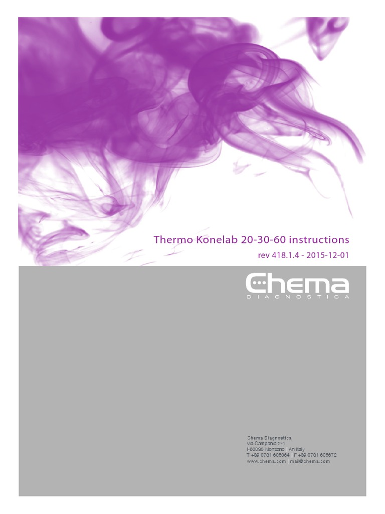 Thermo Konelab 20-30-60 Instructions | PDF | Blood Plasma | Low Density ...