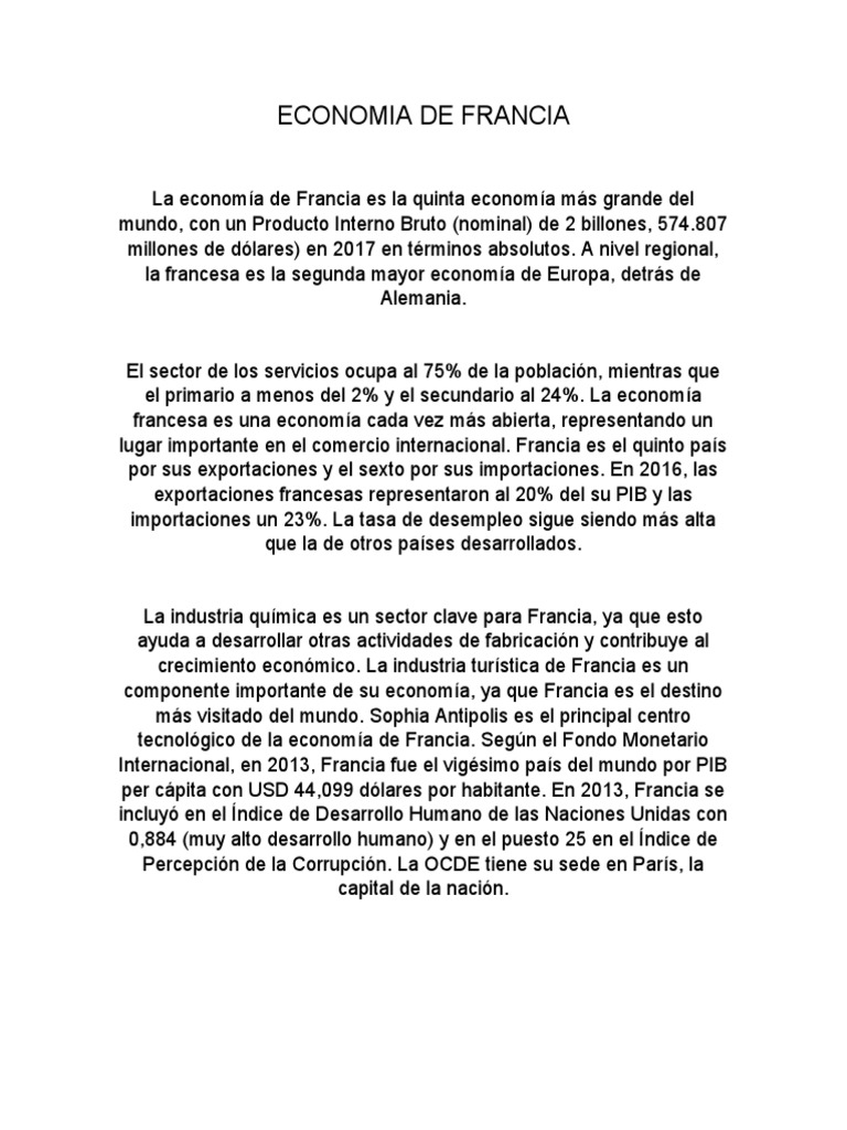 Economia de Francia | PDF