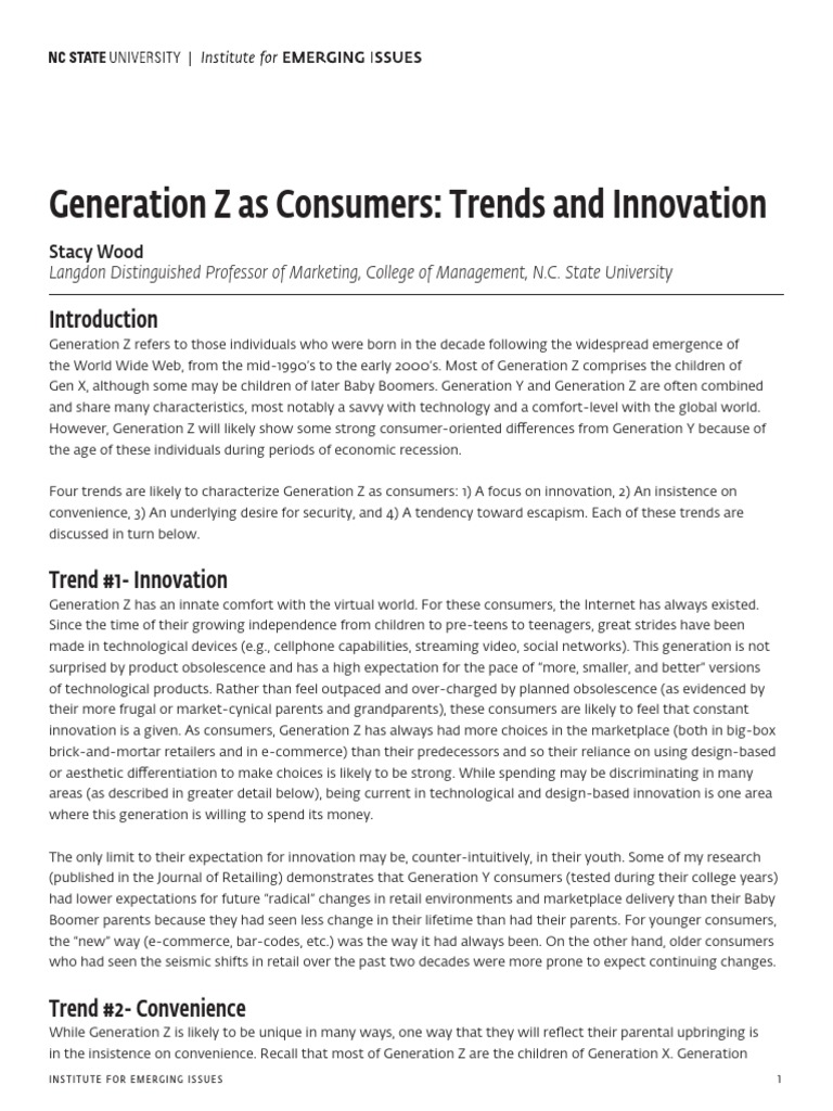 Gen Z Consumers | PDF | Millennials | Recession