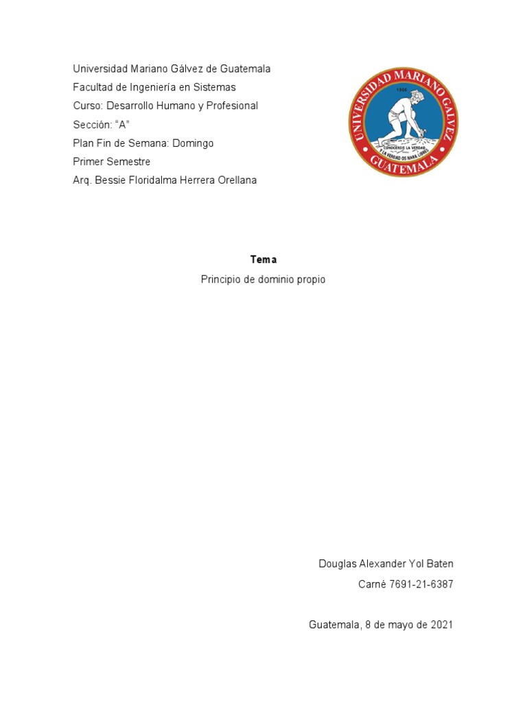 Principio de Dominio Propio | PDF