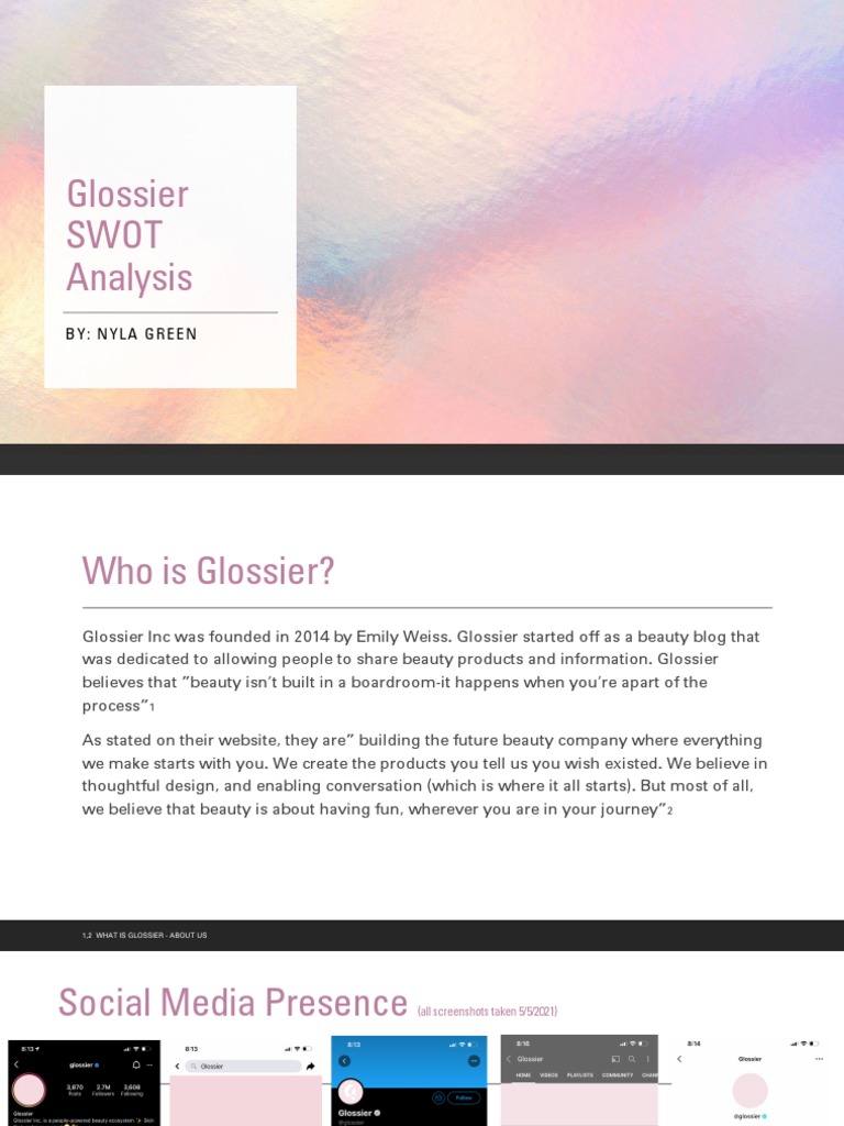 Imc Glossier Swot Analysis | PDF | Brand | Social Media