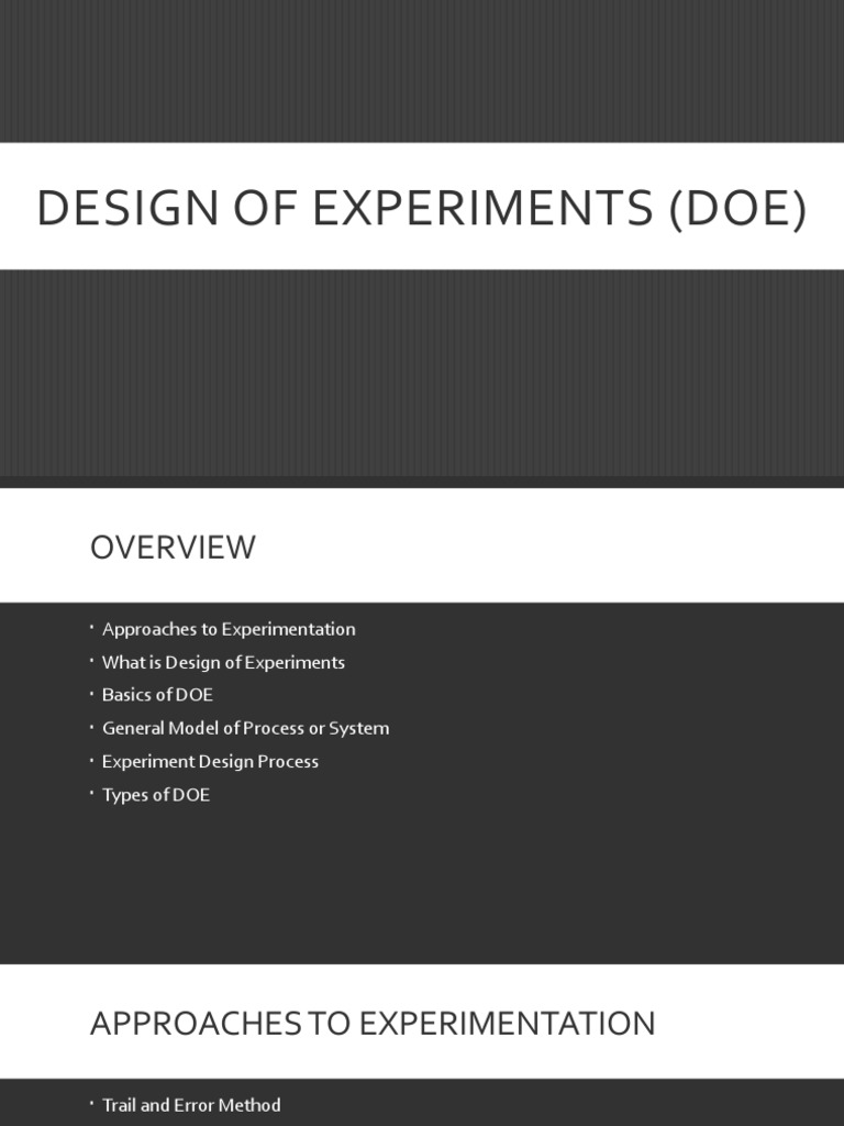 Design of Experiments (DOE): Optimize Process Factors with Statistical ...