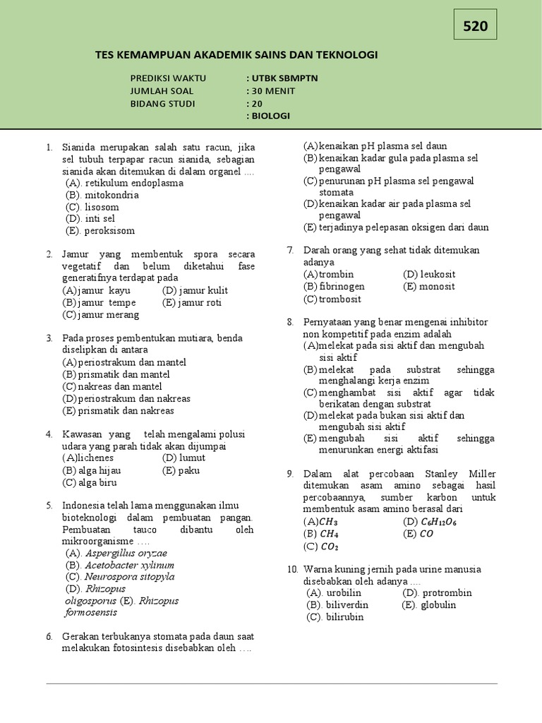Latihan Soal Tka | PDF