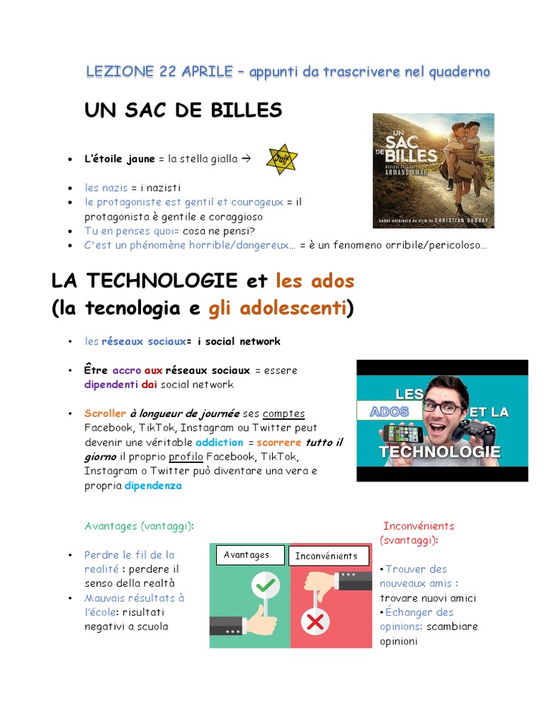 Lezione Francese Un Sac de Billes | PDF