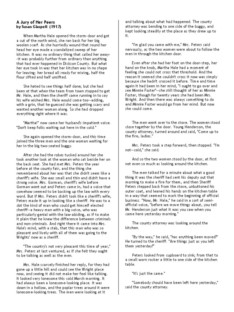 Glaspell-Jury of Her Peers | PDF