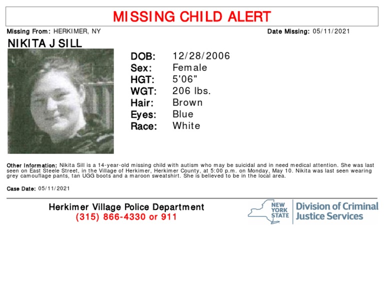 Nikita Sill Missing Child | PDF