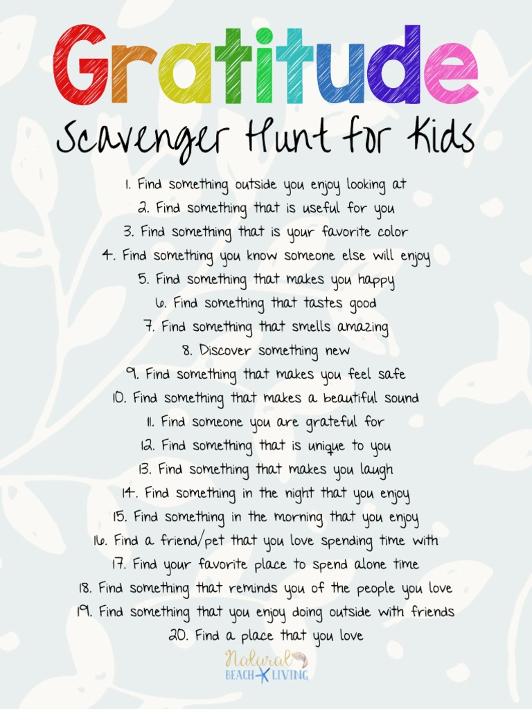 Gratitude Scavenger Hunt PDF