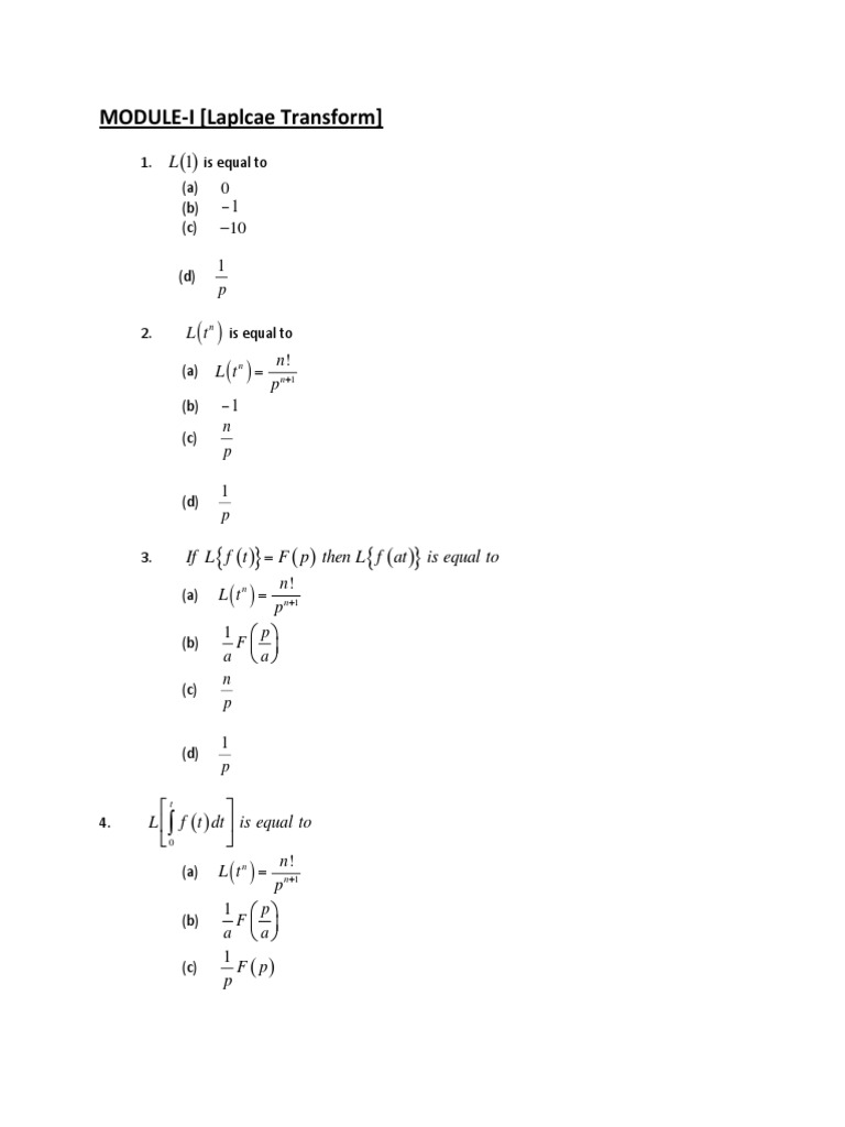 Practice Sheet Laplace Transform Pdf Analysis Theoretical Physics
