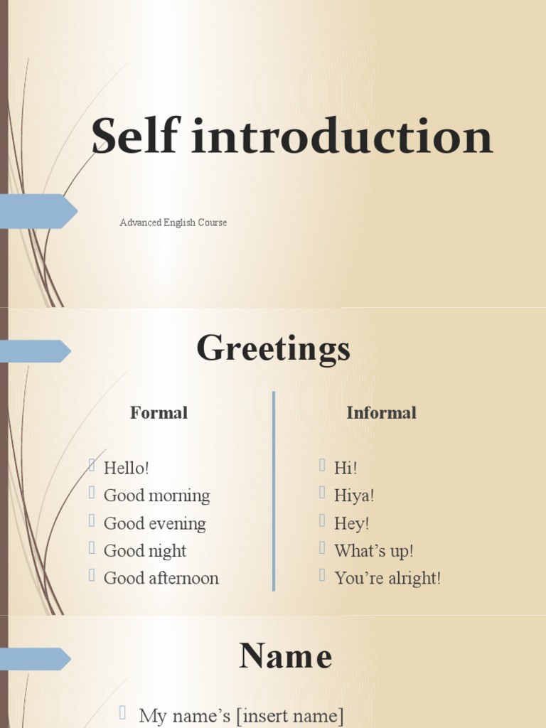Self Introduction: Advanced English Course | PDF | Academic Degree