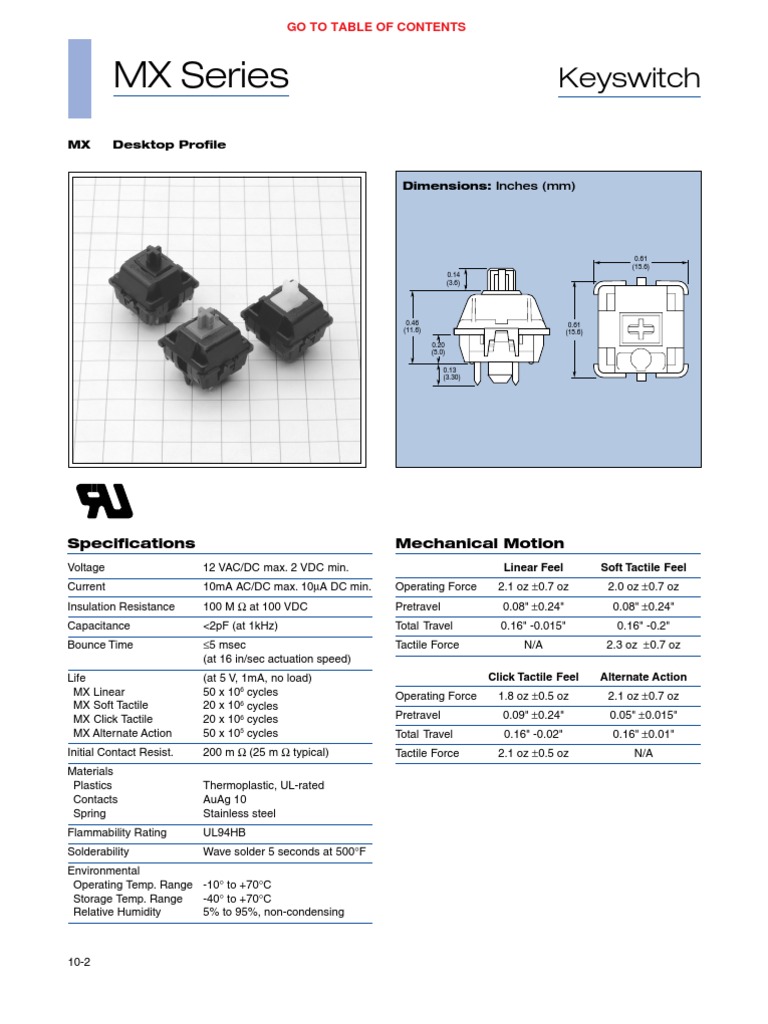 cherry switches MX Series | Printed Circuit Board | Electrical Components