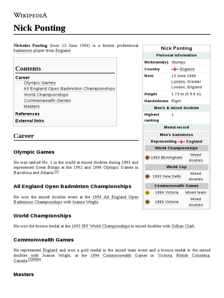 Nick Ponting: Nicholas Ponting (Born 13 June 1966) Is A Former ...