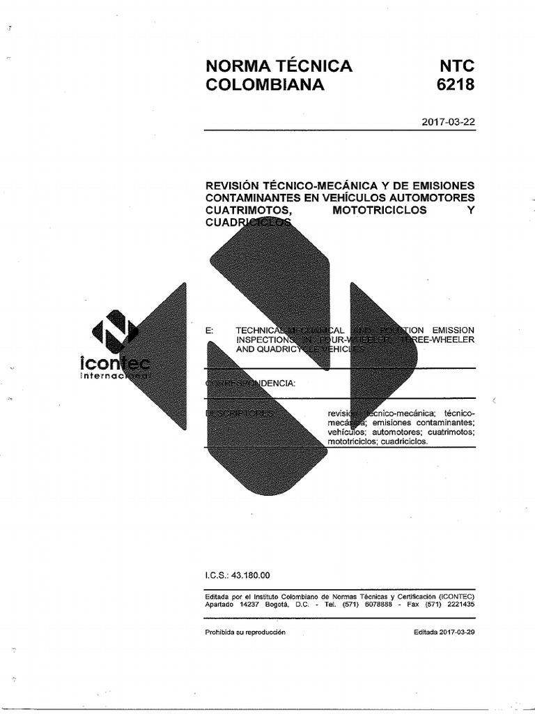 NTC-6218 - Cuatrimotos | PDF